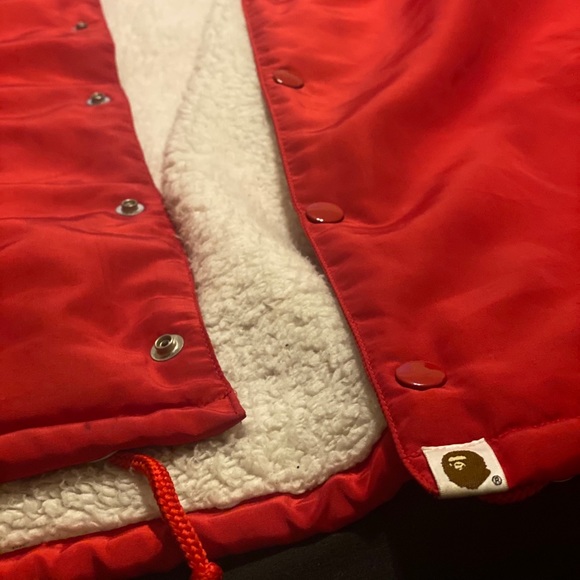 Bape | Jackets & Coats | Bape X Champion Bomber Jacket Red | Poshmark